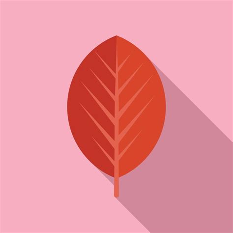 Red Leaf Icon Flat Vector September Plant 15109068 Vector Art At Vecteezy
