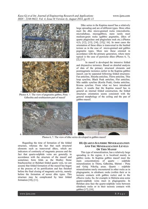 Geological Structural Setting Of Massif And The Levels Of Quartz Sulphide Mineralization In