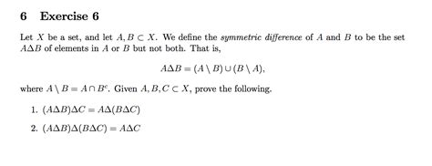 Solved Let X Be A Set And Let Ab X We Define The