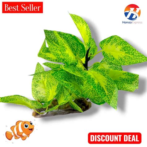 Fish Aquarium Decoration Plant 8 Inches D3 Pack Of 1 By Hamza Express