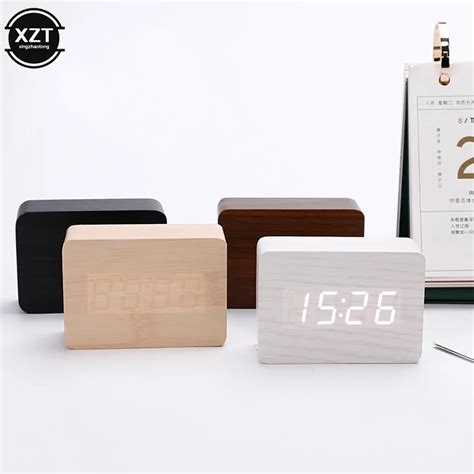 Деревянный будильник с голосовым управлением Aliexpress