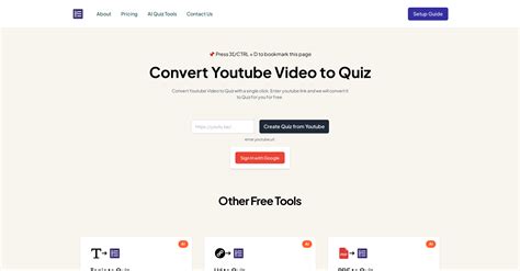 youtube to quiz websiteaccent