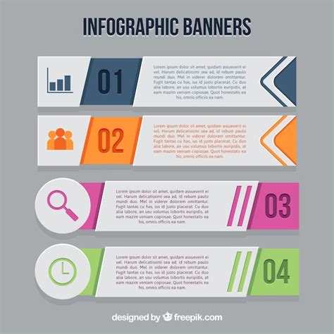 Set de banners infográficos Vector Gratis