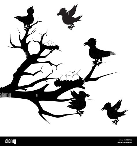 Tree With Bird Stock Photo Alamy