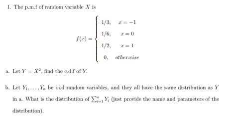 Solved The P M F Of Random Variable X Is Chegg