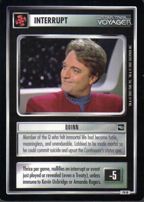 STAR TREK CCG VOYAGER RARE CARD QUINN Phoenix Cards