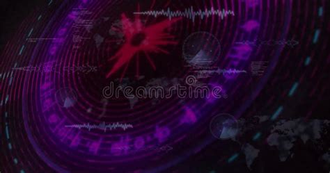 Interface Pulsing With Magenta Rings Overlaying Waveforms Code Map