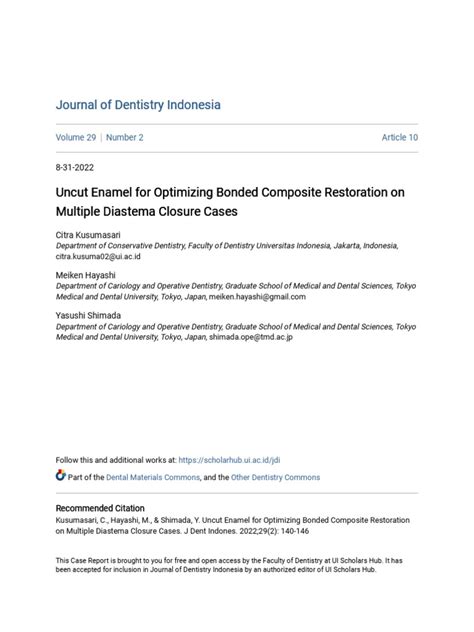 Uncut Enamel For Optimizing Bonded Composite Restoration On Multi