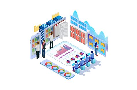 Premium Vector Vector Isometric Digital Library Illustration