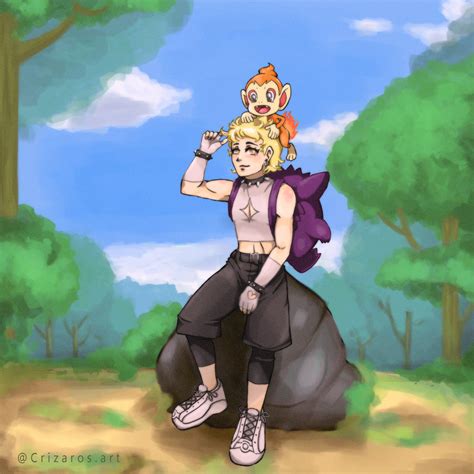 Pokemon Trainer And Chimchar By Crizaros On Deviantart