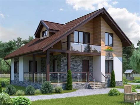 Каркасный дом 9 10м 142 м2 с террасой 14 6 м2 и балконом 4 м2 на