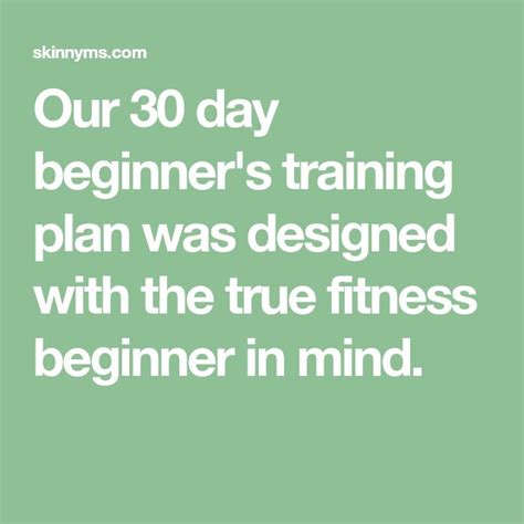 30 Day Get In Shape Training Plan For Beginners Training Plan Get In