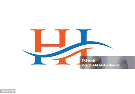 비즈니스 및 회사 정체성을 위한 Swoosh Letter Hl 로고 디자인 모던한 트렌디한 워터 웨이브 Hl 로고 결정체에 대한