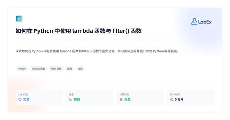 如何在 python 中使用 lambda 函数与 filter 函数 labex