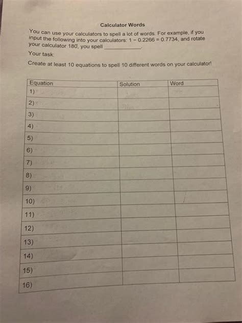 Solved Calculator Words You Can Use Your Calculators To Chegg Com