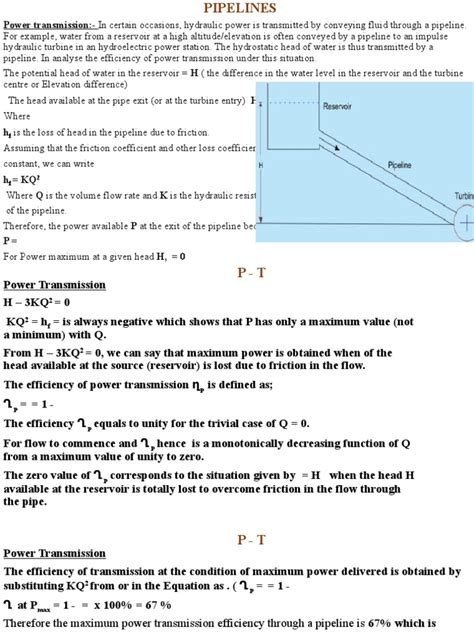 Power Transmission Through Pipelines Pdf Nozzle Pump