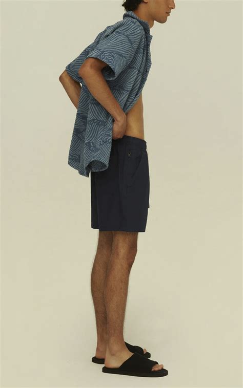 Oas Linen Shorts Navy Cultizm
