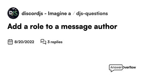 Add A Role To A Message Author Discordjs Imagine A 👻