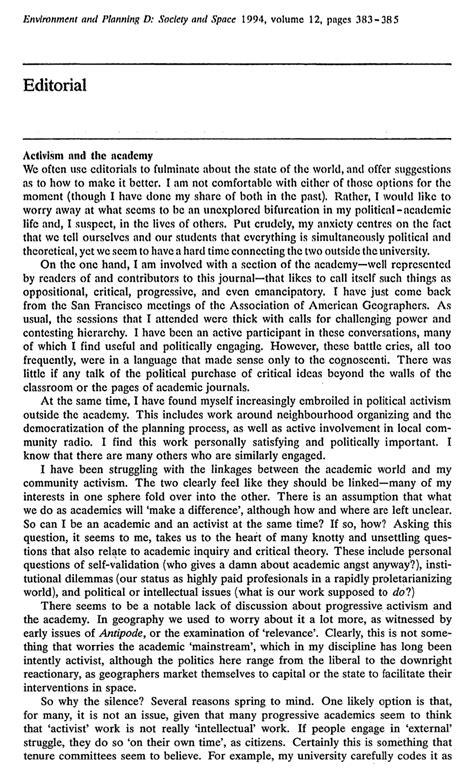 Pdf Activism And The Academy