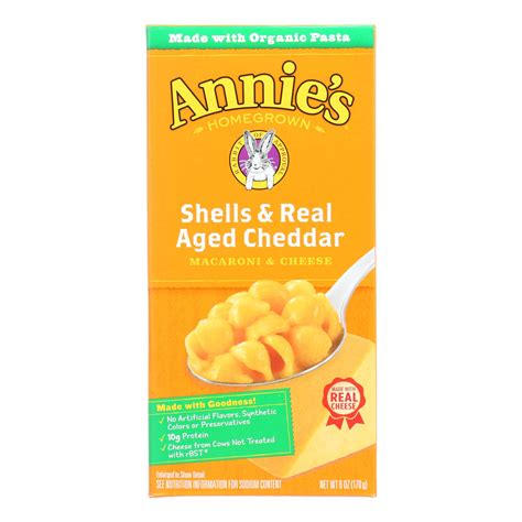 Annies Homegrown Macaroni And Cheese Shells And White Cheddar 6 Oz