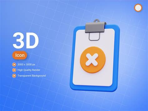 Premium Psd 3d File Rejected Icon