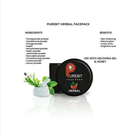 Herbal Face Pack 50gm100gm30gm Sizes 100 Pure Natural Formula