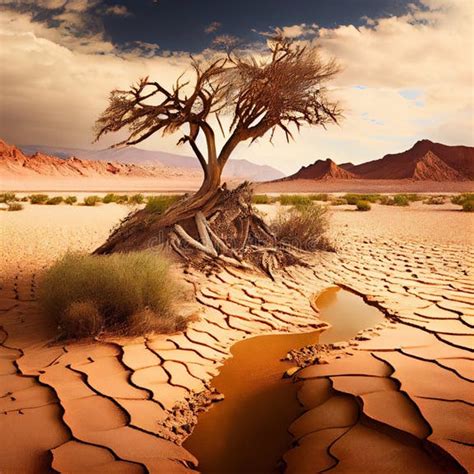 Mud Flow In The Desert Stock Illustration Illustration Of Generative