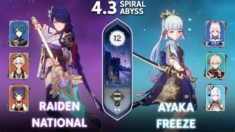 C0 Raiden National And C1 Ayaka Freeze F2P Genshin Impact Abyss 4 2