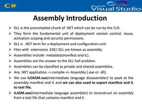 Dot Net Assembly Pptx
