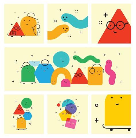 Premium Vector Vector Illustration Of Geometric Character Shapes With
