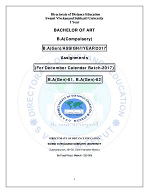 Subharti University Solved Assignment Fill Online Printable