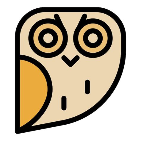 Icône De Gros Hibou Contour Gros Hibou Vecteur Icône Couleur Plat Isolé