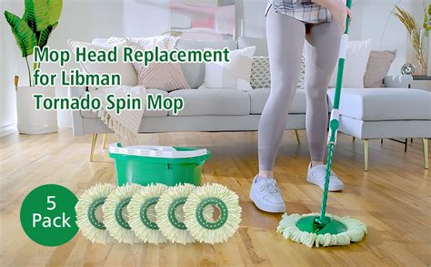 5 Pack Mop Head Replacement For Libman Tornado Spin Mop