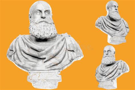 историческая статуя бюста с каменной текстурой и золотыми акциями Иллюстрация штока