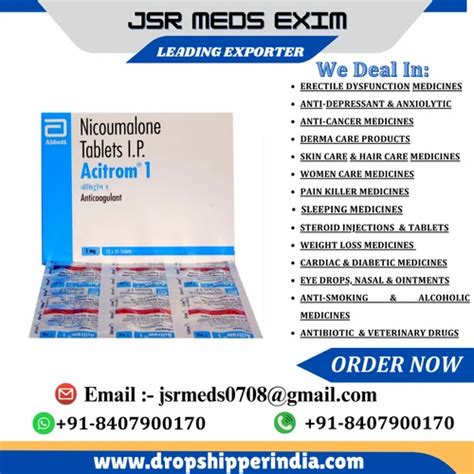 Acitrom 1mg Tablet At ₹ 32033piece Anticoagulant And Antiplatelet