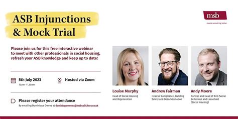 Msb On Linkedin Msb Solicitors Webinar Asb Injunctions Mock Trial