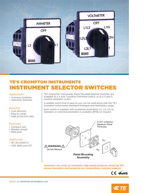 Selector Switches Data Sheet Pdf Voltage Mains Electricity