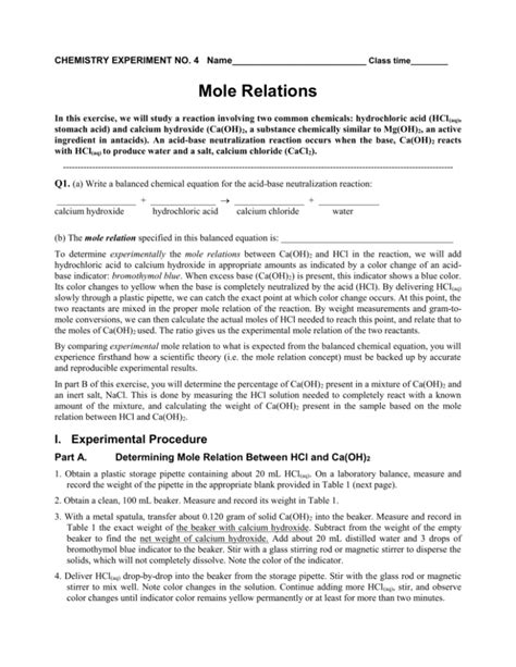 Gen Chem Lab Exercise Name