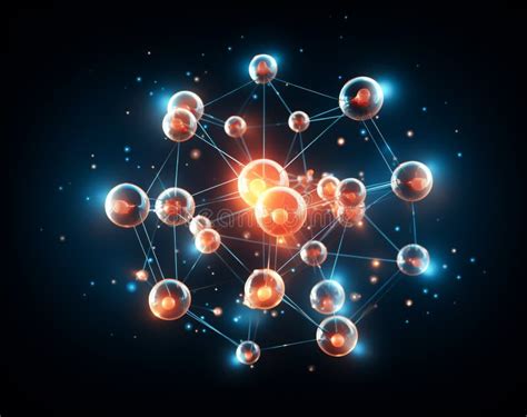 Atom Or Molecule Structure On Digital Background Stock Illustration