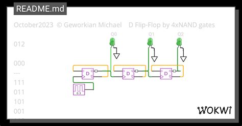 Counter On D Flip Flop Subtractive Wokwi ESP STM Arduino Simulator