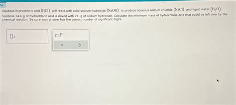 Solved Aqueous Hydrochloric Acid HCl Will React With Chegg Com