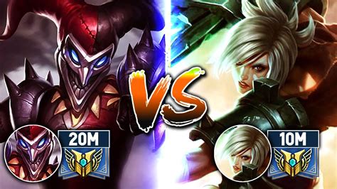 When Pink Ward Shaco Meets A 10m Mastery Point Riven One Trick Battle