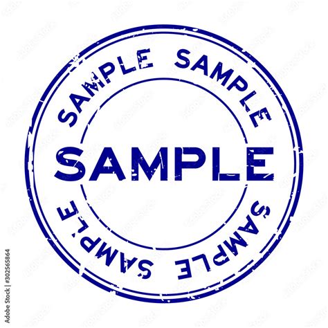 Grunge Blue Sample Word Round Rubber Seal Stamp On White Background Stock Vector Adobe Stock