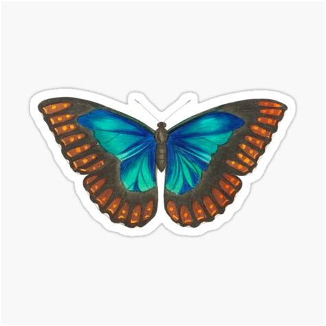 Purple Yellow Butterfly Sticker For Sale By Crustyline Redbubble