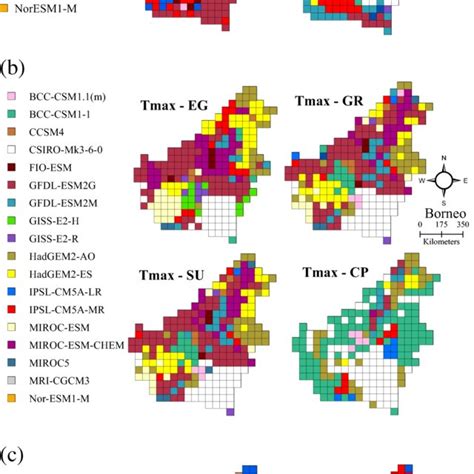 Spatial Distribution Of Gcms Which Are Found Best In Replicating