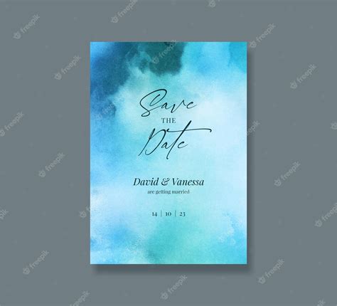 Premium Psd Editable Blue And Teal Save The Date Wedding Card Template