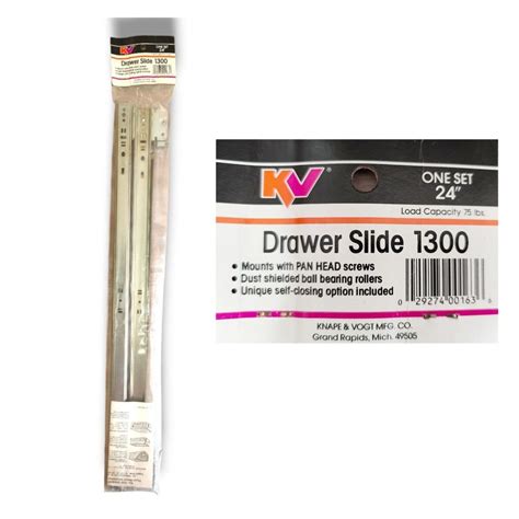 Knape And Vogt Kv 1300 Drawer Slide 24 Inch Side Mount 75 Lbs New Sealed
