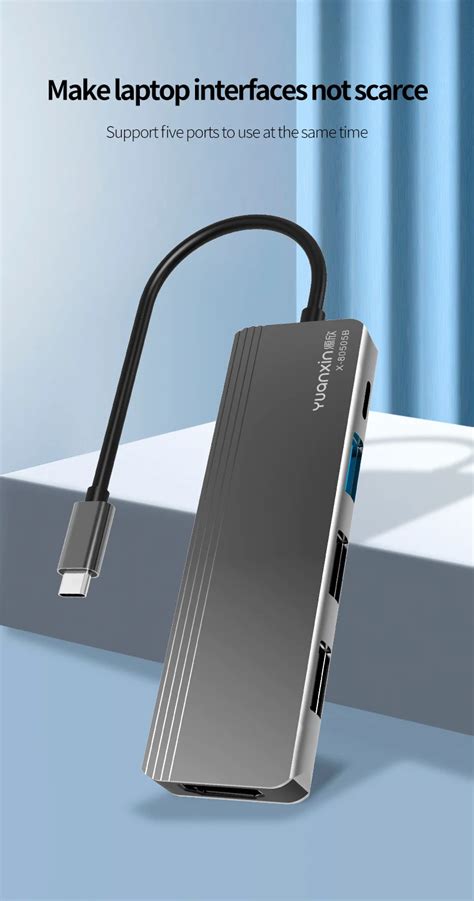 Yuanxin X B Type C Male To Tri Usb Hdmi Pd Female Type C