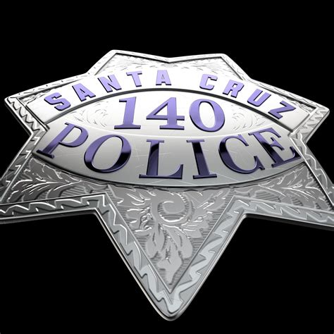 3d Model Santa Cruz Police Badge Vr Ar Low Poly Cgtrader