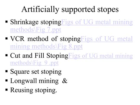 Underground Metal Mining Methods Ppt